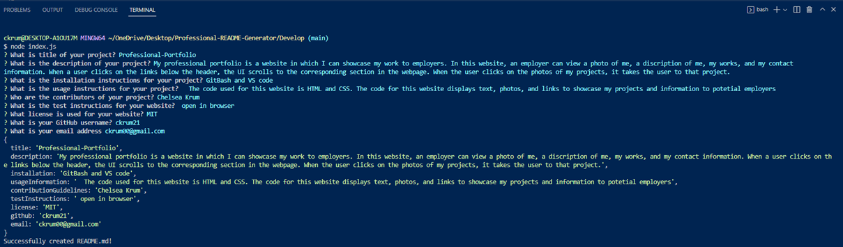 Professional-README-Generator Professional-README-Generator